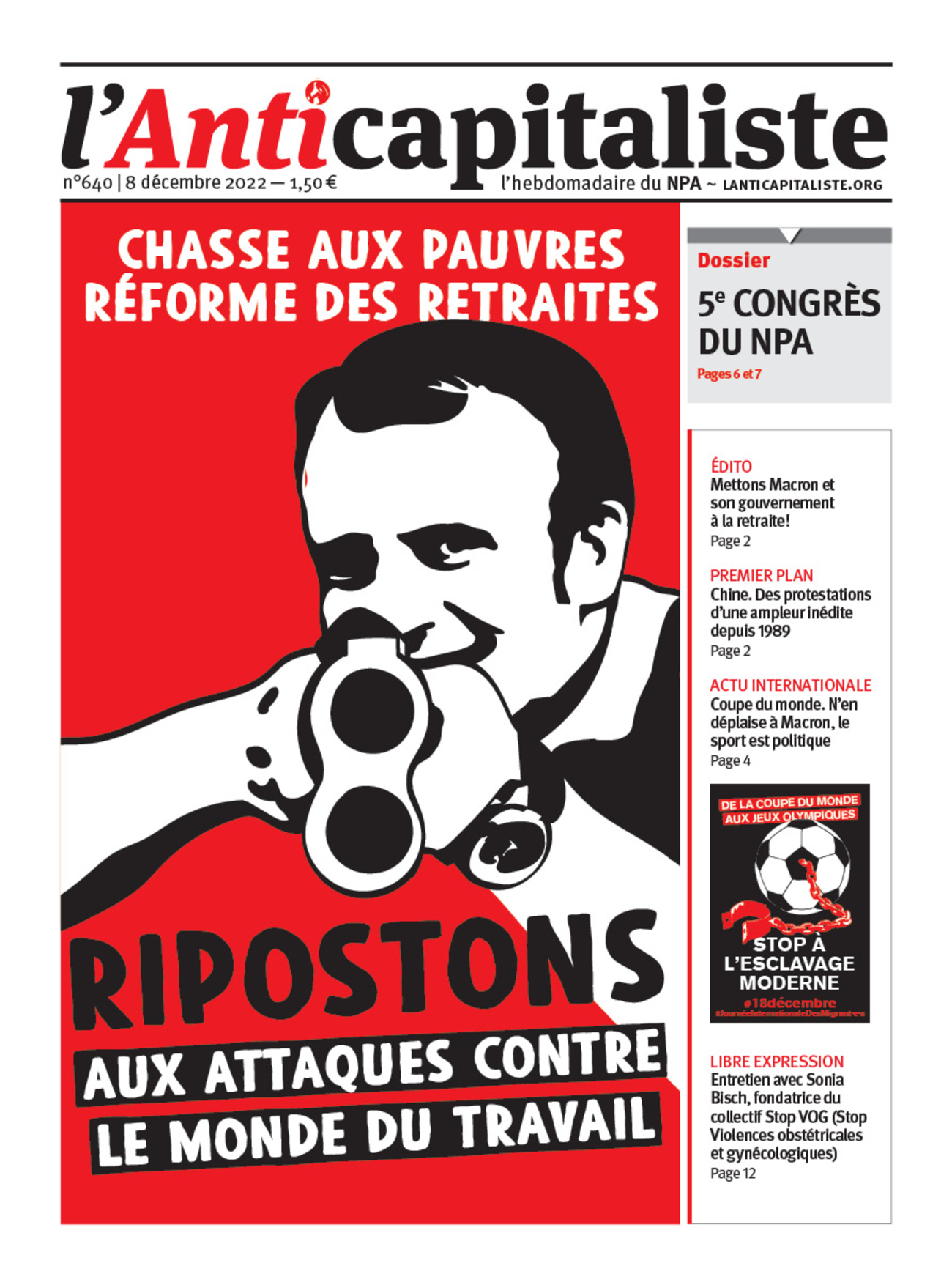 L’Anticapitaliste n°640 - La Une et le sommaire | L’Anticapitaliste